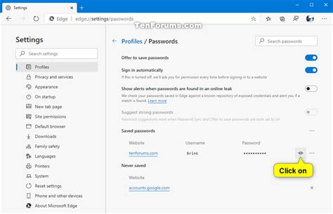 How To View Saved Passwords For Sites In Microsoft Edge Chromium