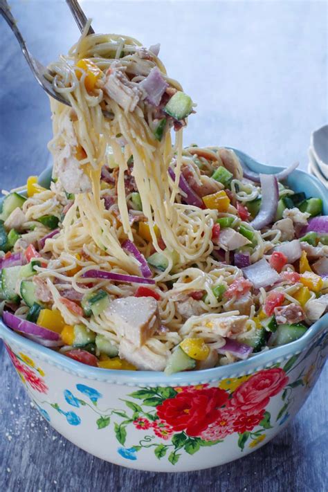 Chicken Bacon Ranch Pasta Salad Recipe Food Meanderings