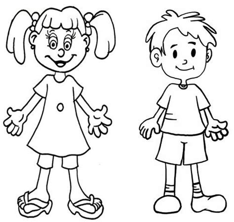 Desenho De Menino E Menina Para Colorir