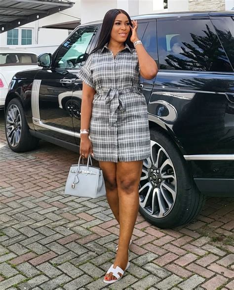 Linda Ikeji Wearing Alice And Olivia Dress And Hermes Bag Fashion