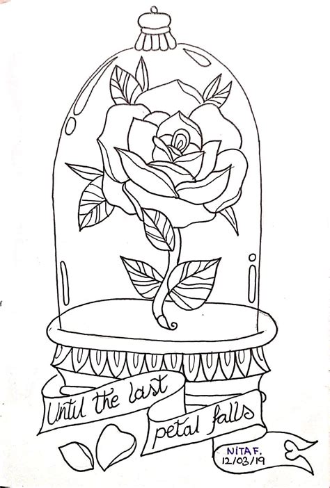 Dibujos De Rosa En La Bella Y La Bestia Para Colorear Para Colorear