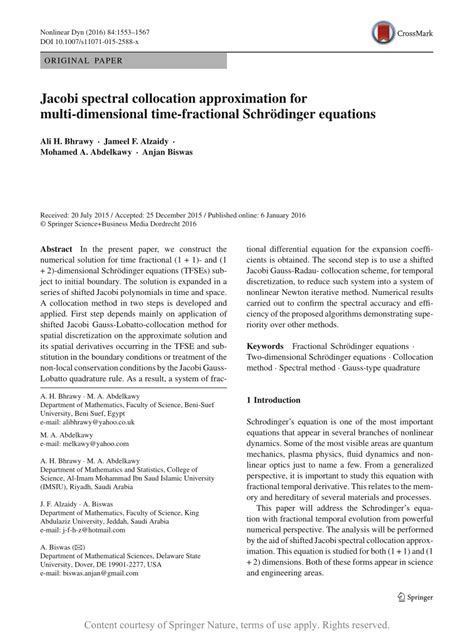 jacobi spectral collocation approximation for multi dimensional time fractional schrödinger
