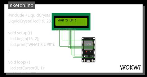 display lcd 16x2 ino wokwi esp32 stm32 arduino simula