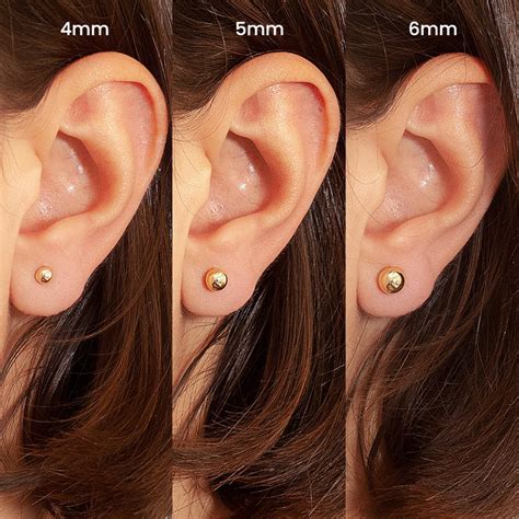 14k Yellow Solid Gold Ball Earring Gold 4mm 9 Mm Round Etsy