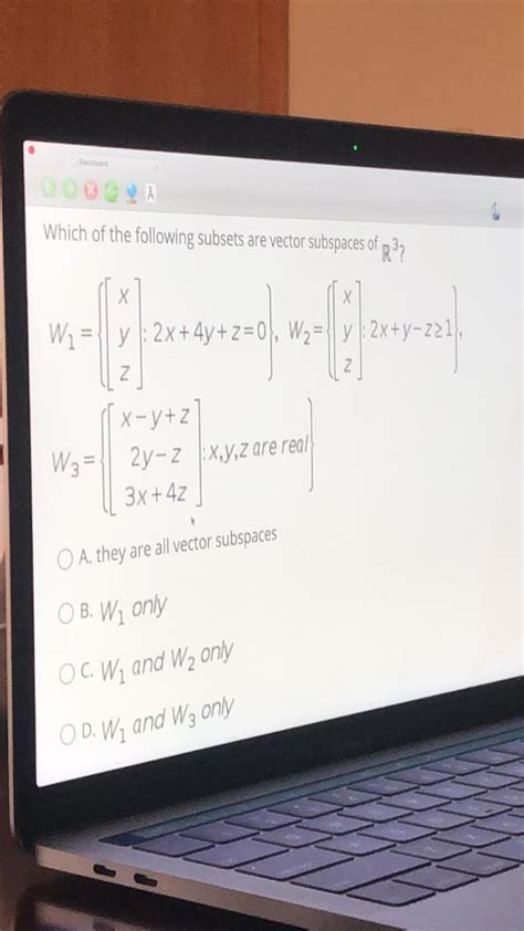solved which of the following subsets are vector subspaces