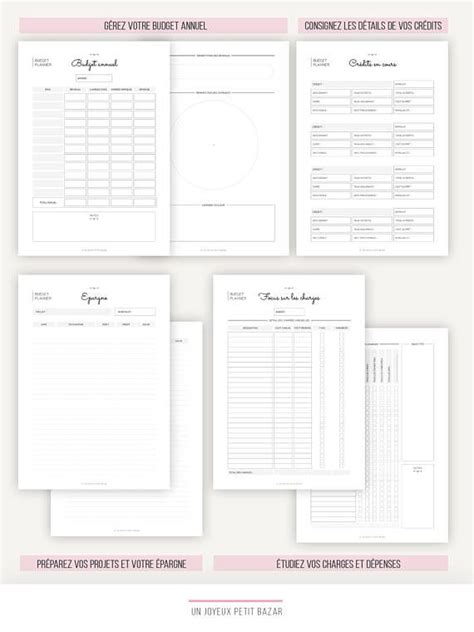 Budget planner à imprimer pour la gestion de comptes et le suivi