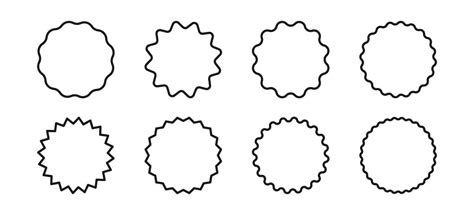 Wavy Edge Circle Sticker Star Burst Shape Tags For Price Blank Sale