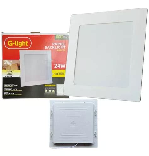 Painel Led Slim Glight Backlight Embutir 24w 6k Kit 1 Peça