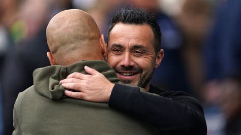 Guardiola rasga elogios a De Zerbi Ele é um dos técnicos mais