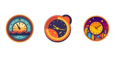 Conjunto de iconos de reloj ilustración plana de iconos de vector de
