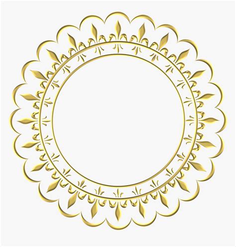 Gold Frame Round Golden Round Frame Png Transparent Png