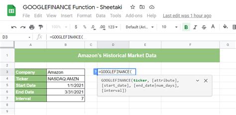 How To Use Googlefinance Function In Google Sheets Sheetaki