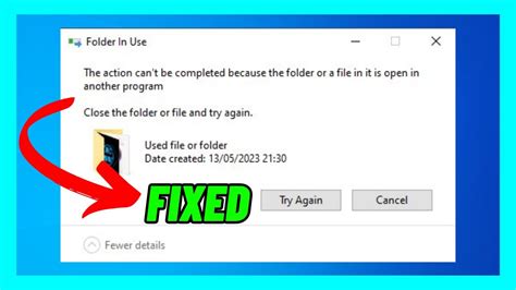 Fix The Action Can T Be Completed Because The Folder Or A File In It