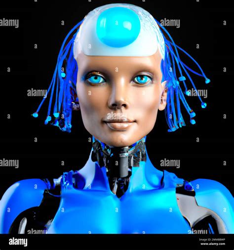 Cyber Girl Humanoid Robot With Artificial Intelligence Digital D