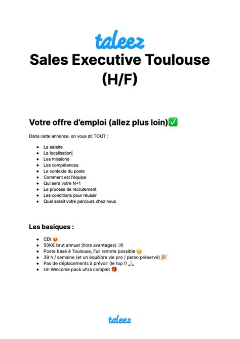 Modèles d offres d emploi comment recruter un commercial