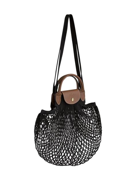 001 BLACK Longchamp Le Pliage Filet Shoulder L Olkalaukku 38 X 31 Cm