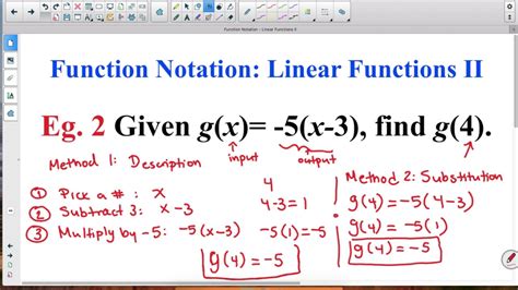 function notation linear functions ii youtube