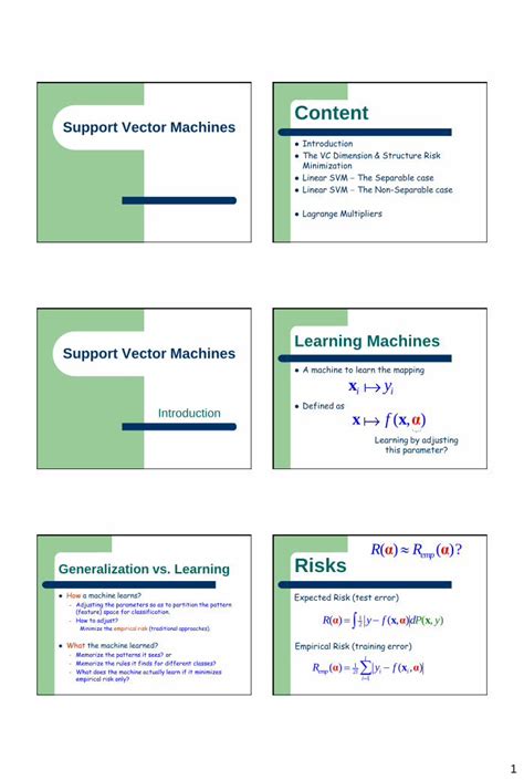 pdf support vector machines eemb dersler · support vector machines content introduction the