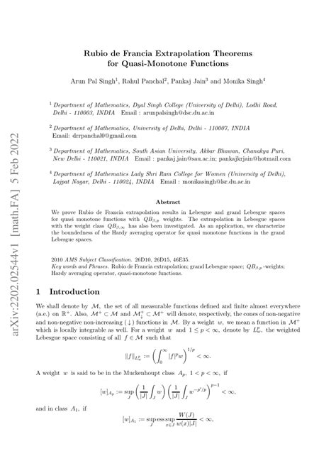 pdf rubio de francia extrapolation theorems for quasi monotone functions