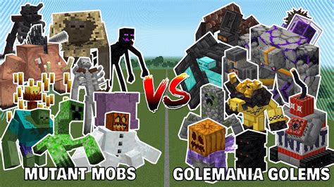 MUTANT MOBS TEAM VS GOLEMANIA GOLEMS TEAM MINECRAFT MOB BATTLE YouTube