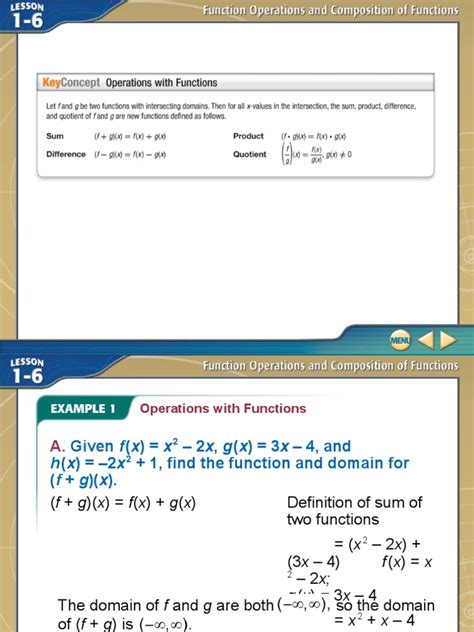 1 6 function operations and composition of functions pdf domain of a function