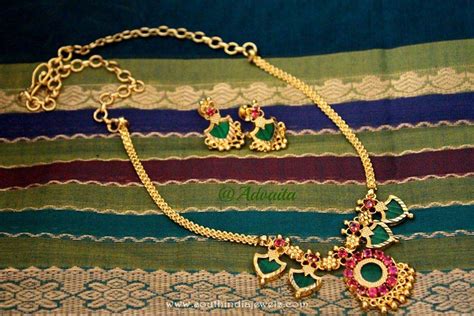 Gold Plated Kerala Style Necklace South India Jewels