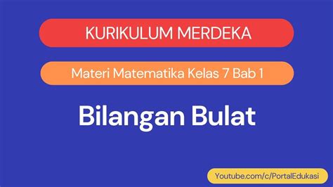 Kurikulum Merdeka Matematika Kelas Bab Bilangan Bulat Youtube