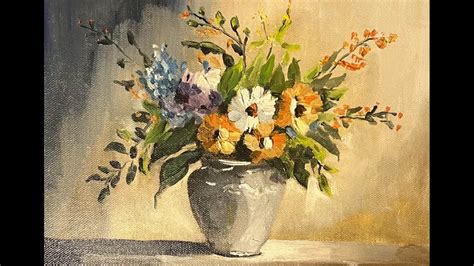 Flower Oil Painting Full Time Lapse Youtube