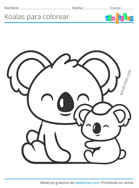 Dibujos De Koalas Para Colorear Descargar Gratis En Pdf