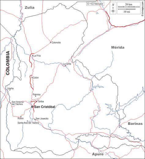 Táchira Mapa gratuito mapa mudo gratuito mapa en blanco gratuito