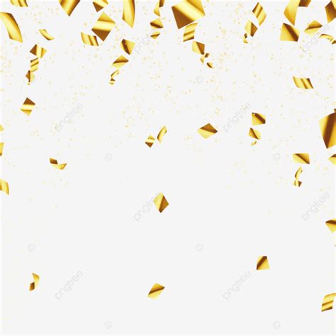 Golden Confetti Illustration Ceremonial Party Opening PNG