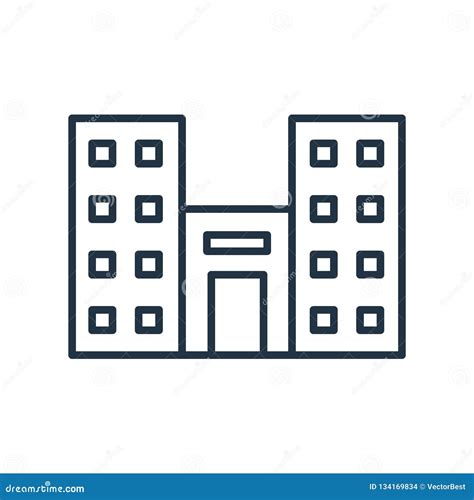 Vector Del Icono Del Edificio Aislado En El Fondo Blanco Muestra Del