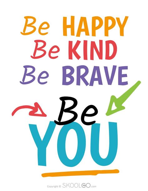 Be Happy Be Kind Be Brave Be You Free Classroom Poster Skoolgo