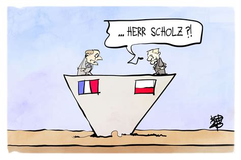 Macron Tusk Und Scholz Bilden Das Weimarer Dreieck Kostas Koufogiorgos