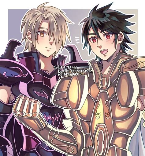 Two Anime Characters Standing Next To Each Other