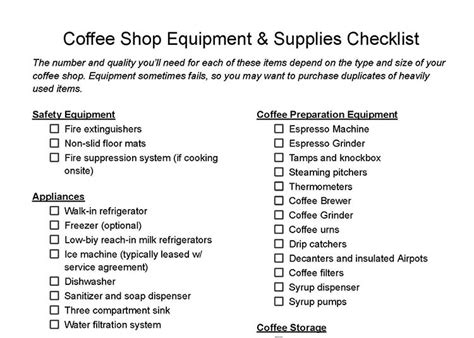 Coffee Shop Equipment Layout
