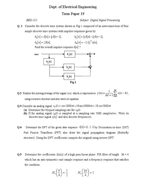 term paper xix eed 323 pdf discrete fourier transform algorithms