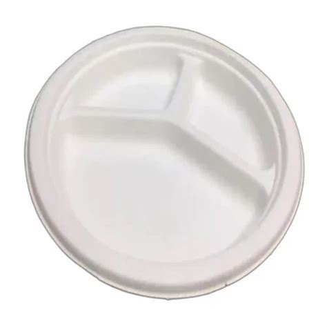 White Plain 12inch 3 Compartment Plate For Home At Rs 5 Piece In Ludhiana