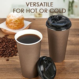Amazon LITOPAK 100 Pack 20 Oz Paper Coffee Cups Brown Disposable