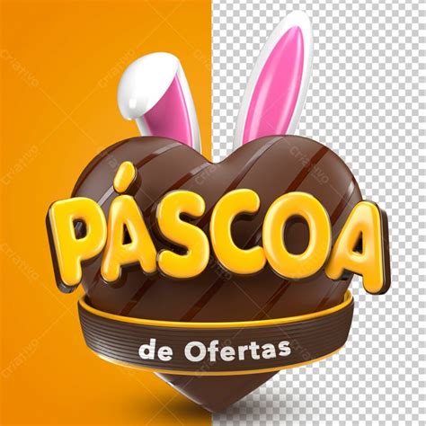 Páscoa Selo 3D Selo 3D PSD download 14080 Criativo Dahora