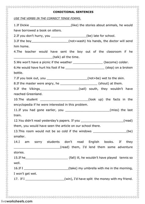 Practice Worksheet Conditional Statements