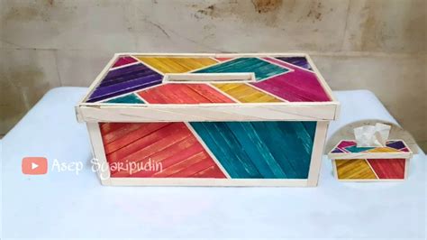Cara Membuat Tempat Tisu Dari Stik Es Krim Warna Warni YouTube