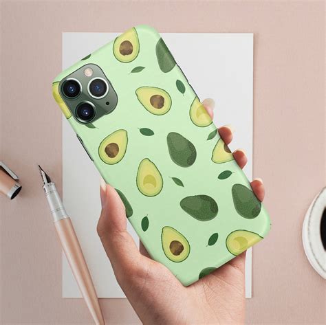 Green Avocado Phone Case Cute Kawaii Cover Fit For IPhone 12 Etsy