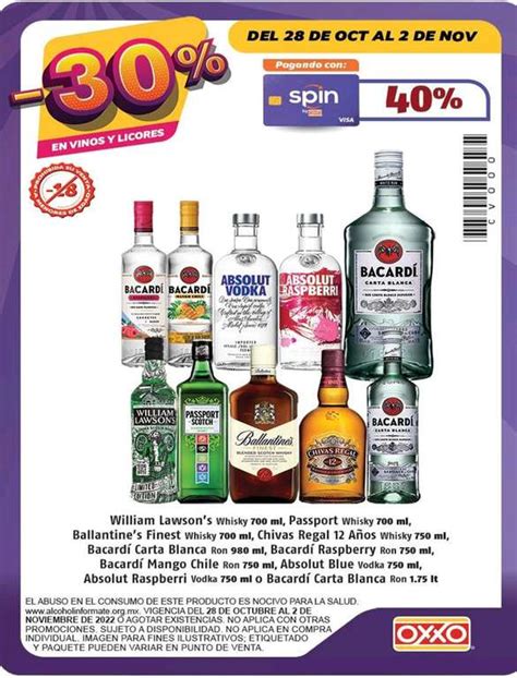 Oxxo LICORES 40 PAGANDO CON SPIN Promodescuentos