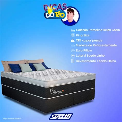 Colchão Cama Box Gazin Molas Ensacadas King Size 193x203 Primeline Relax