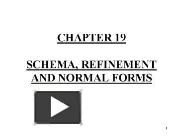 Ppt Chapter Schema Refinement And Normal Forms Powerpoint