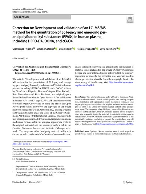 pdf correction to development and validation of an lc ms ms method for the quantitation of 30