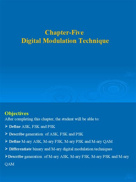 chapter 5 digital modulation technique pdf modulation physical layer protocols