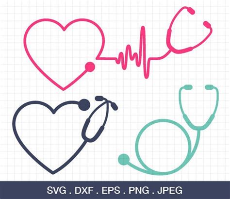 Nurse Svg Stethoscope Svg Stethoscope Monogram Frames Svg Nurse
