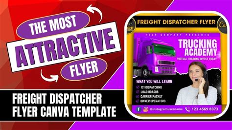 Freight Dispatcher Flyer Canva Truck Flyer Template YouTube